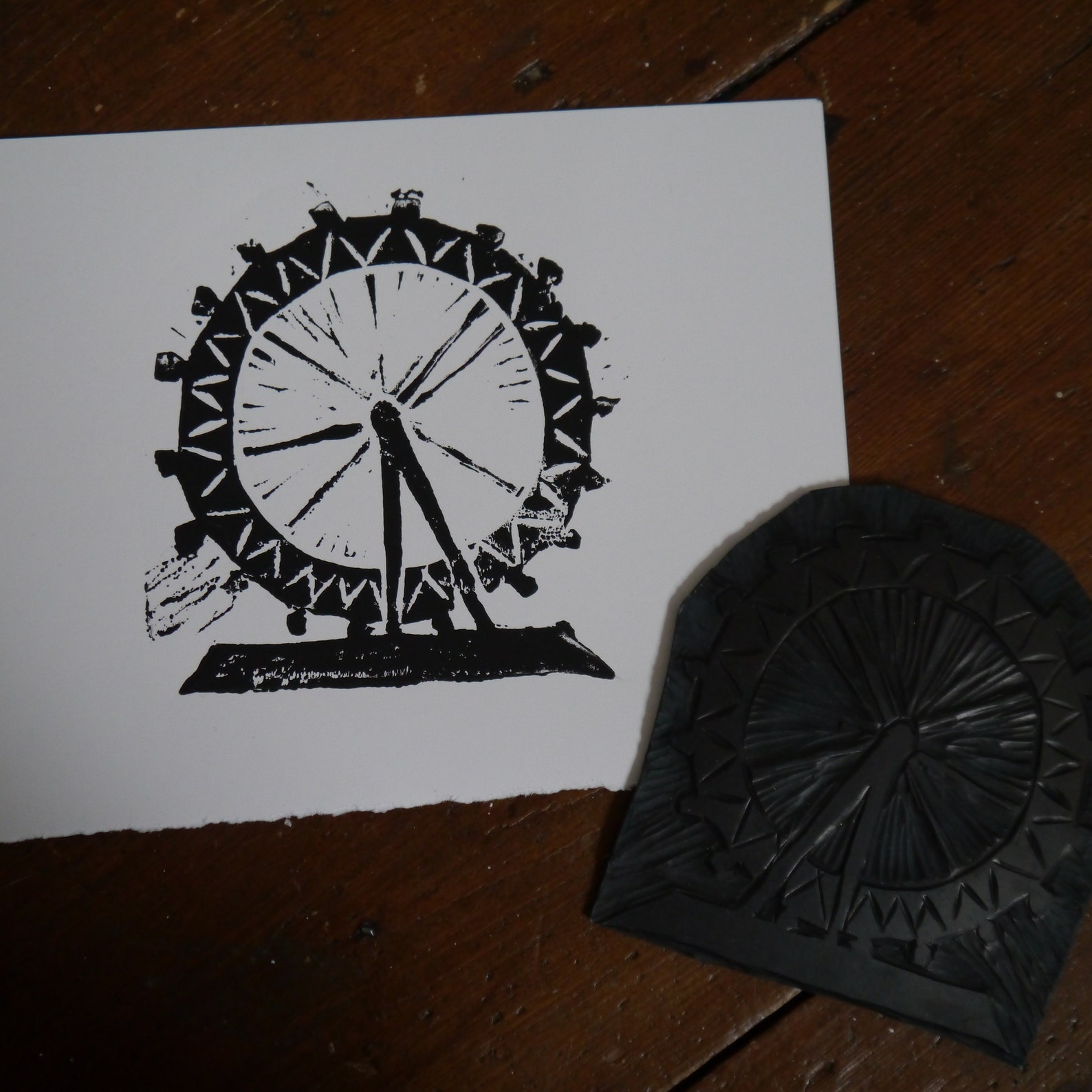 Iconic London London Eye Linocut Print - Etsy