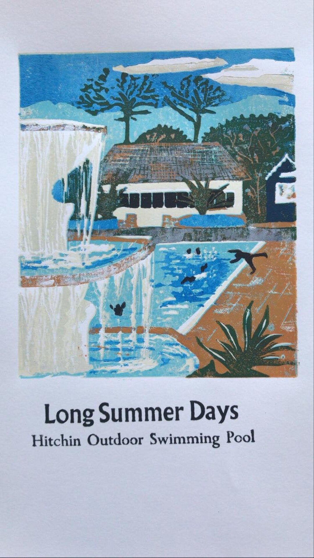 Long Summer Days Hitchin Outdoor Swimming Pool Lino and Letterpress ...