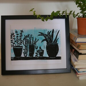Cactus Succulents Original Linoprint - Etsy