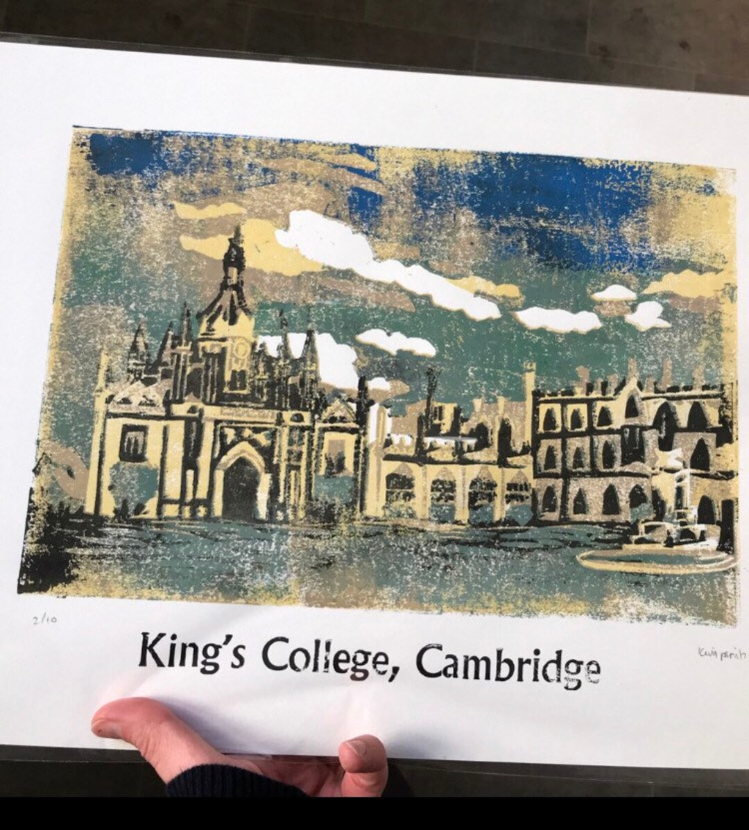 Kings College Cambridge Lino and Letterpress Print - Etsy