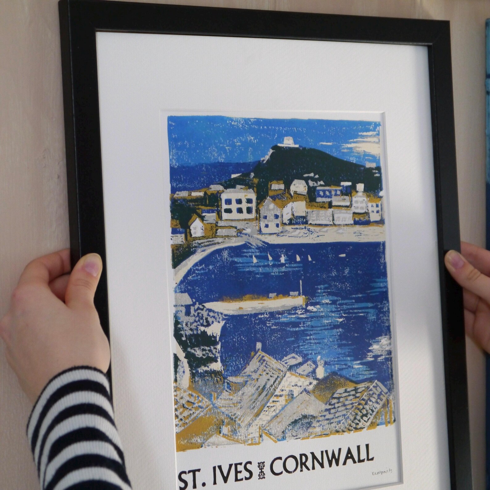 St Ives Lino and Letterpress Print - Etsy