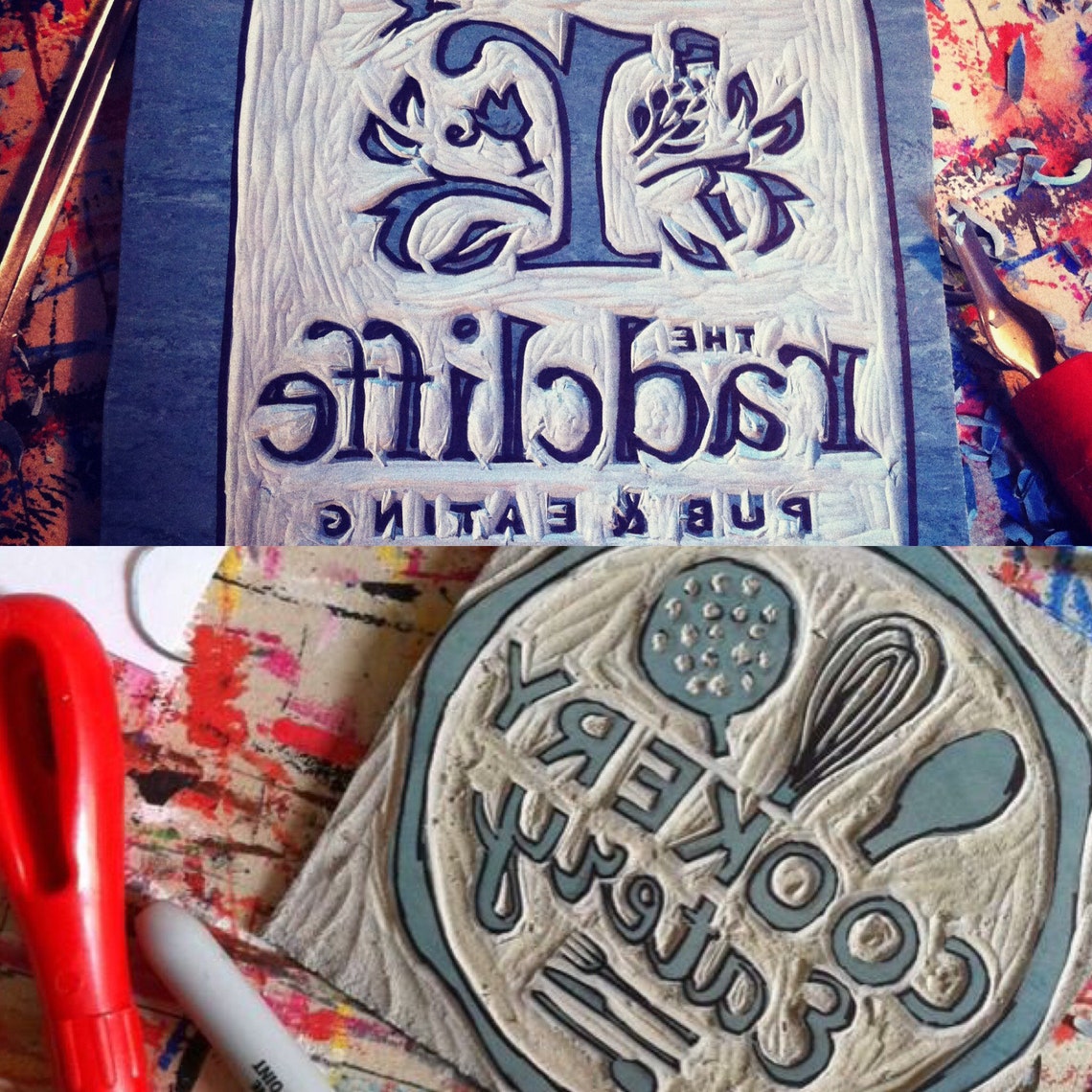 Your Logo as a Linocut | Etsy