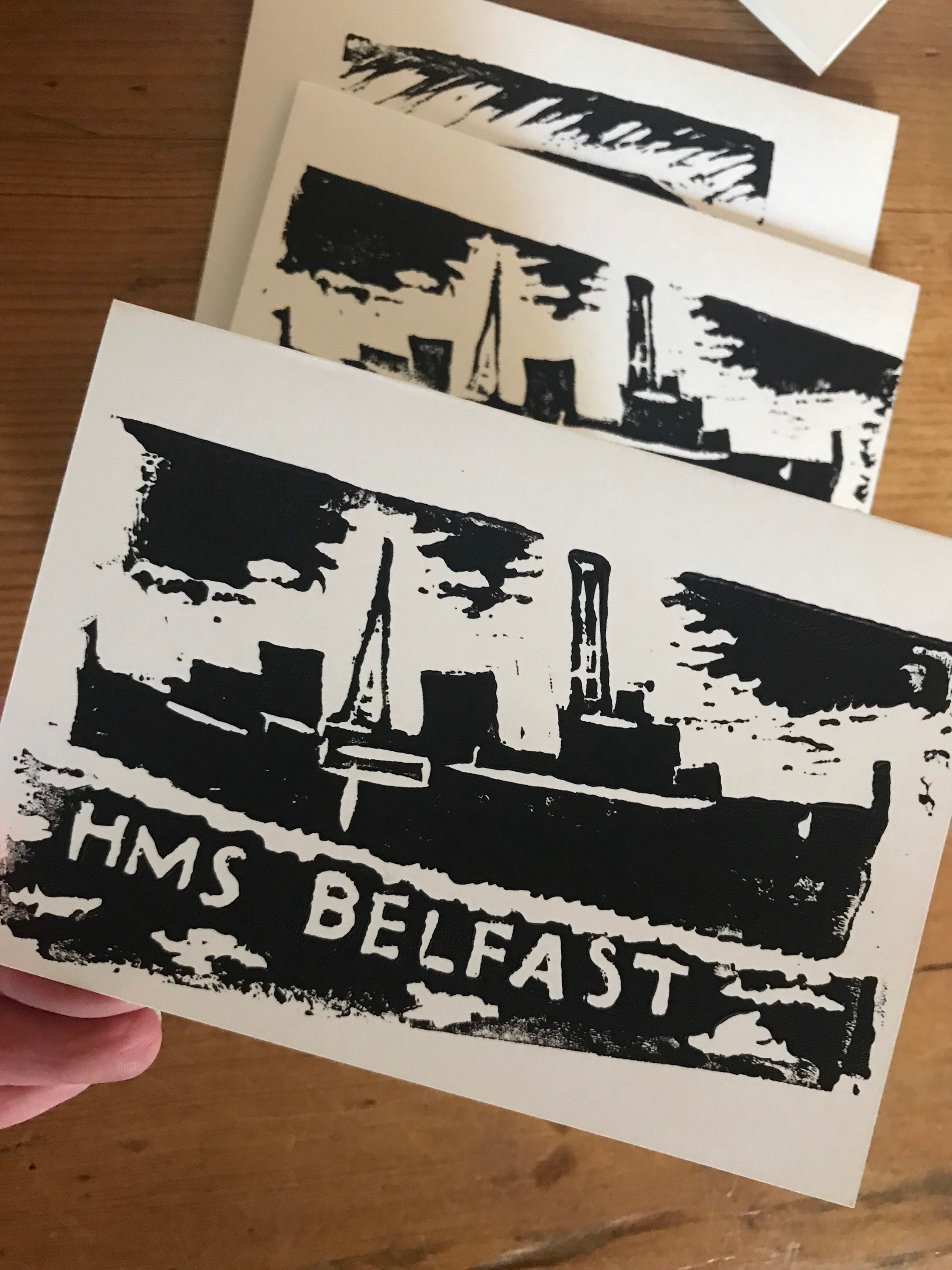 London Landmarks: Transport Set- Handprinted Linoprint Card Set (3 ...