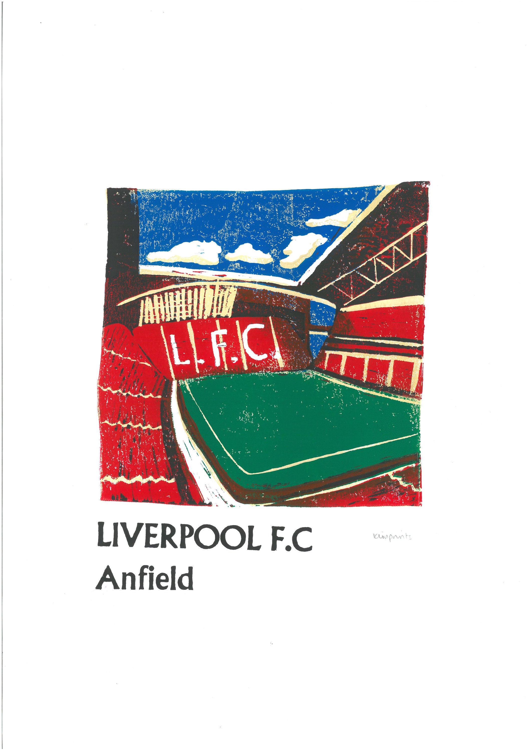 Liverpool FC Lino and Letterpress Print - Etsy