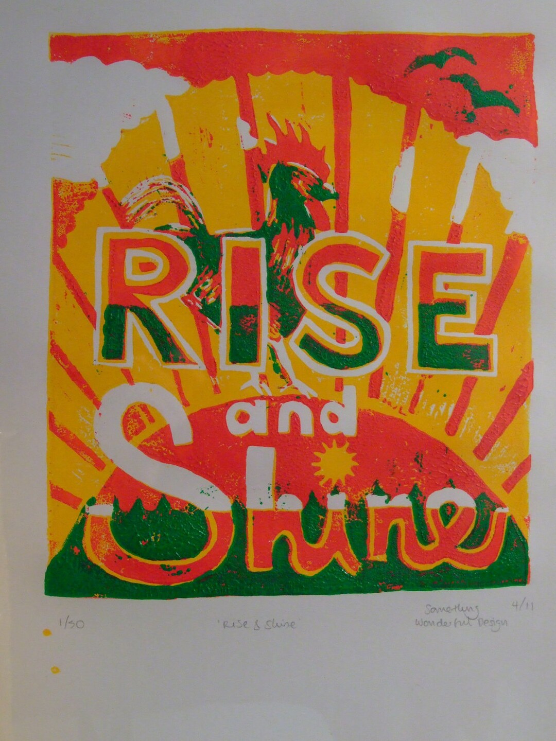 Rise and Shine Limited Edition Handmade Linoprint Poster - Etsy
