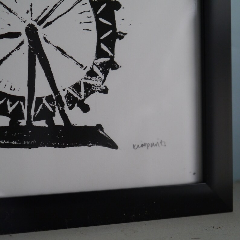 Iconic London London Eye Linocut Print - Etsy