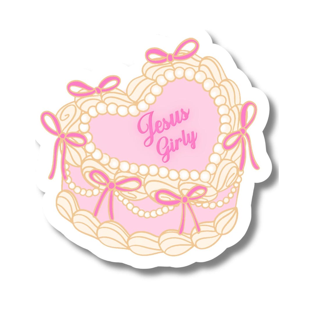 Jesus Girly, Vintage Cake Sticker, Christian Stickers, Religious Gifts ...