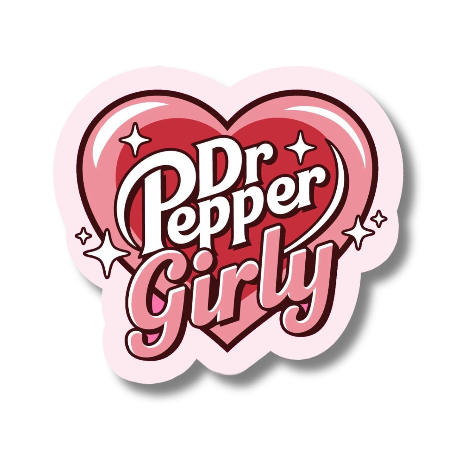 Dr Pepper Girly Sticker, Aesthetic Sticker, Coquette Sticker, Vintage ...