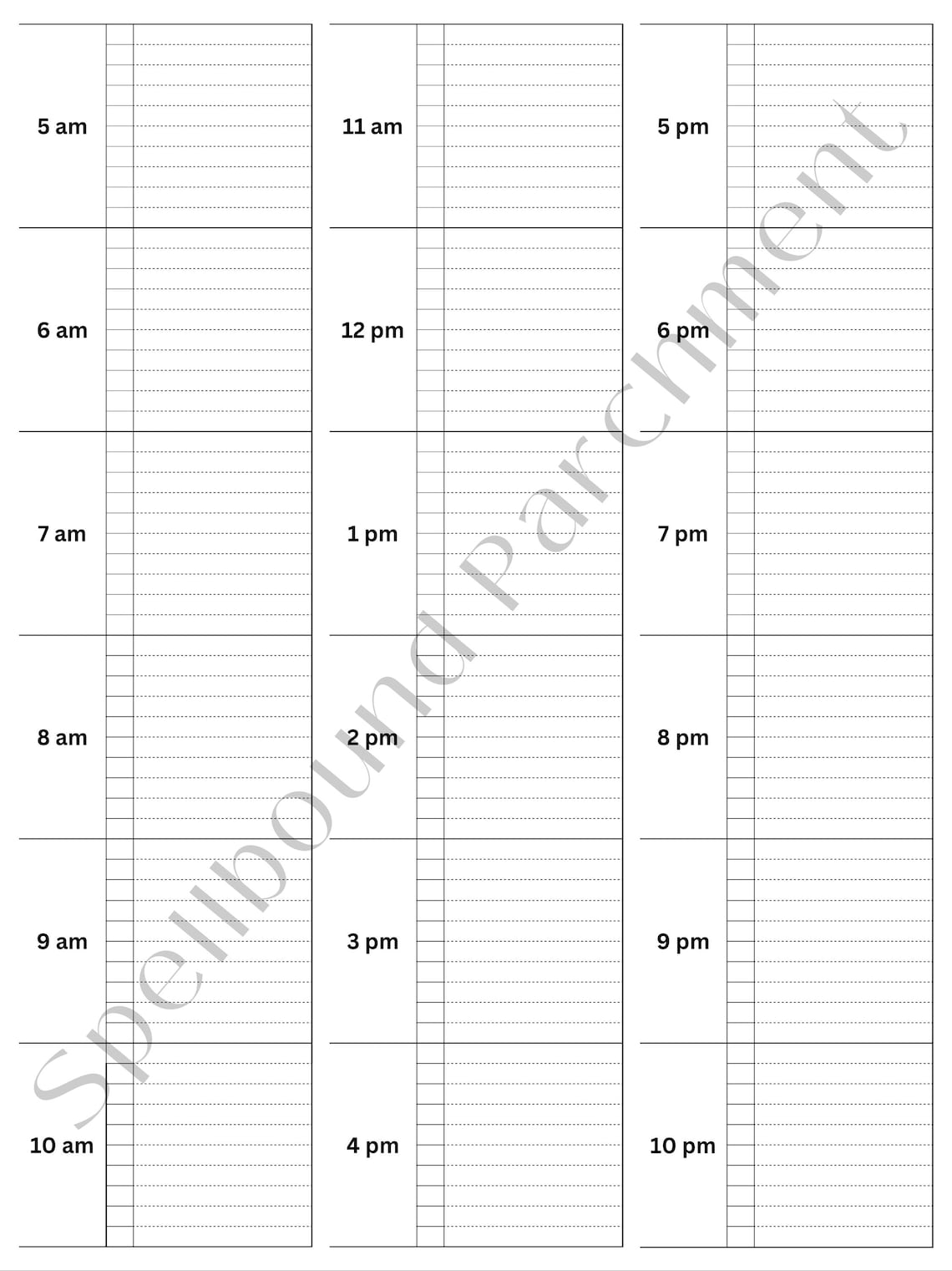 6 Minute Increment Time Tracker - Digital Downloads - Etsy