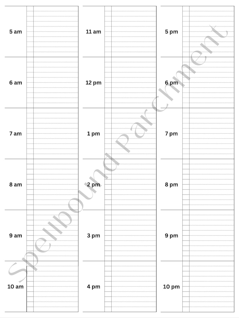 6 Minute Increment Time Tracker - Digital Downloads - Etsy