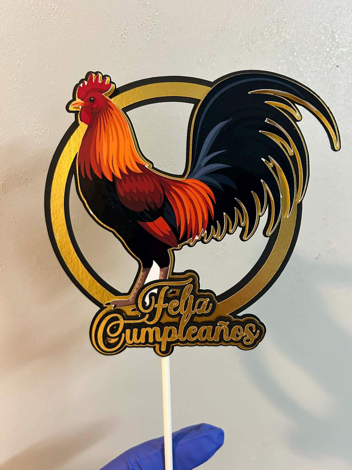 Rooster Cake Topper Happy Birthday, Feliz Cumpleaños Decorations ...