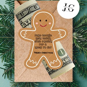 Printable Gingerbread Man Money Holder PDF File, Holiday Dough, Funny ...