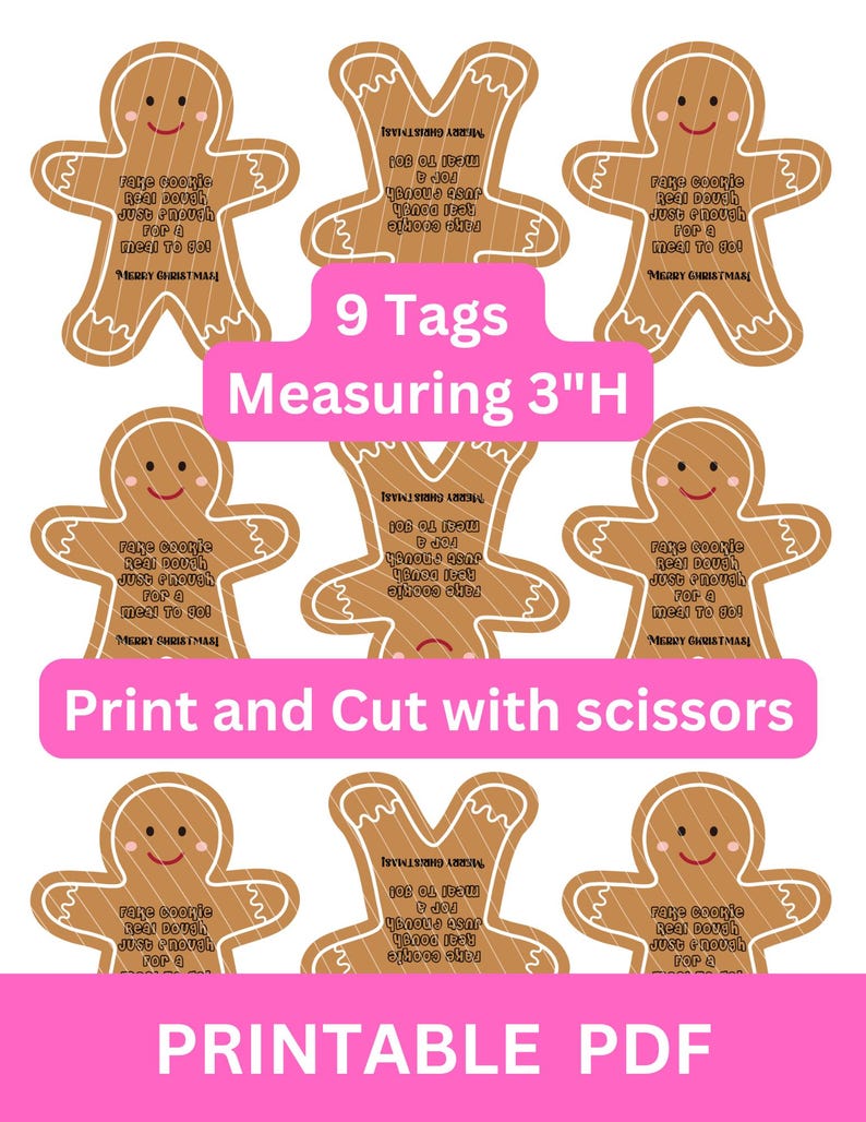 Printable Gingerbread Man Money Holder PDF File, Holiday Dough, Funny ...