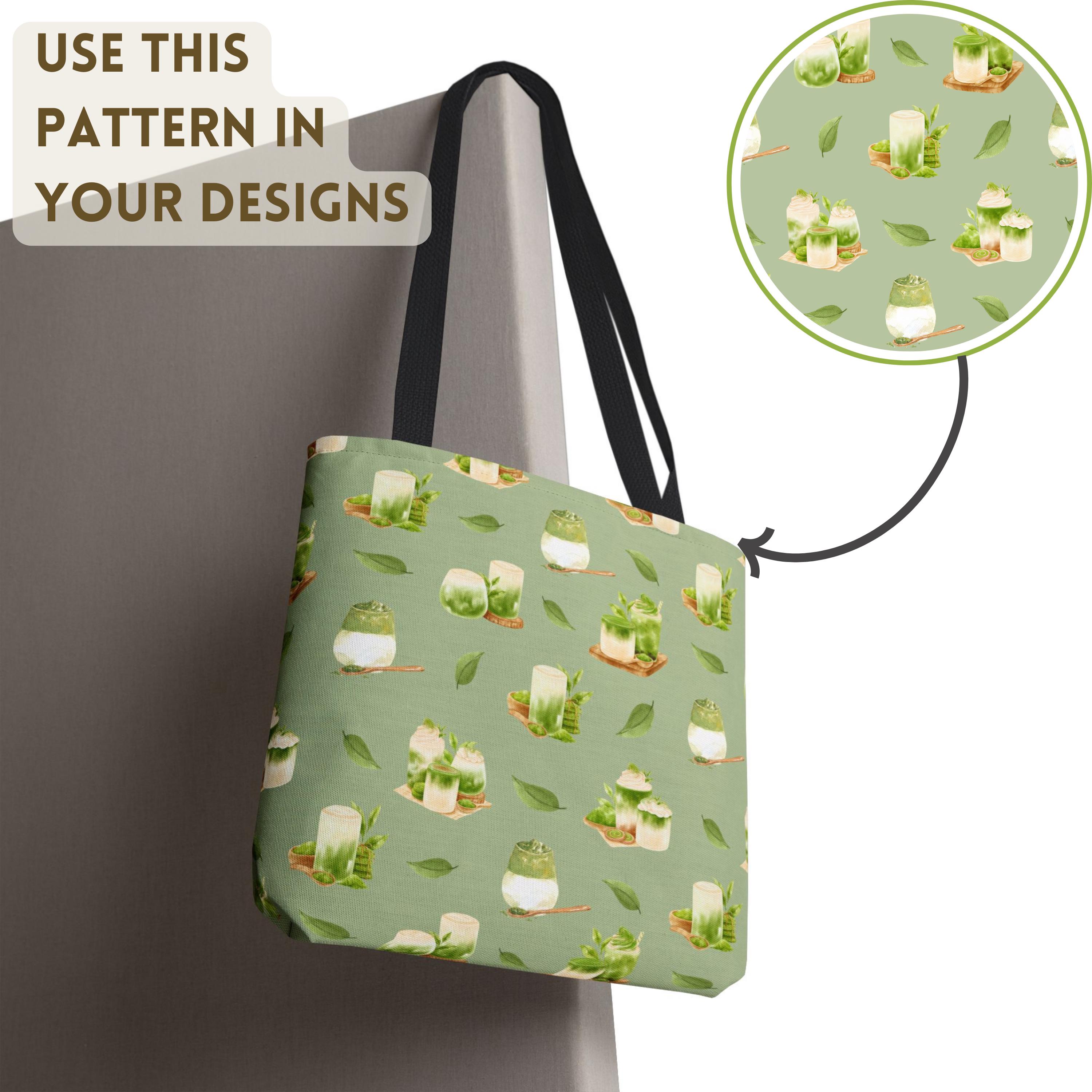 Matcha Tea Repeating Digital Pattern Matcha Themed Cozy Home Decor ...