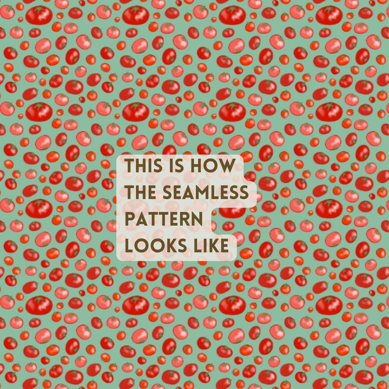 Red Tomato Repeating Pattern for Kitchen Decor Printable Tomato ...