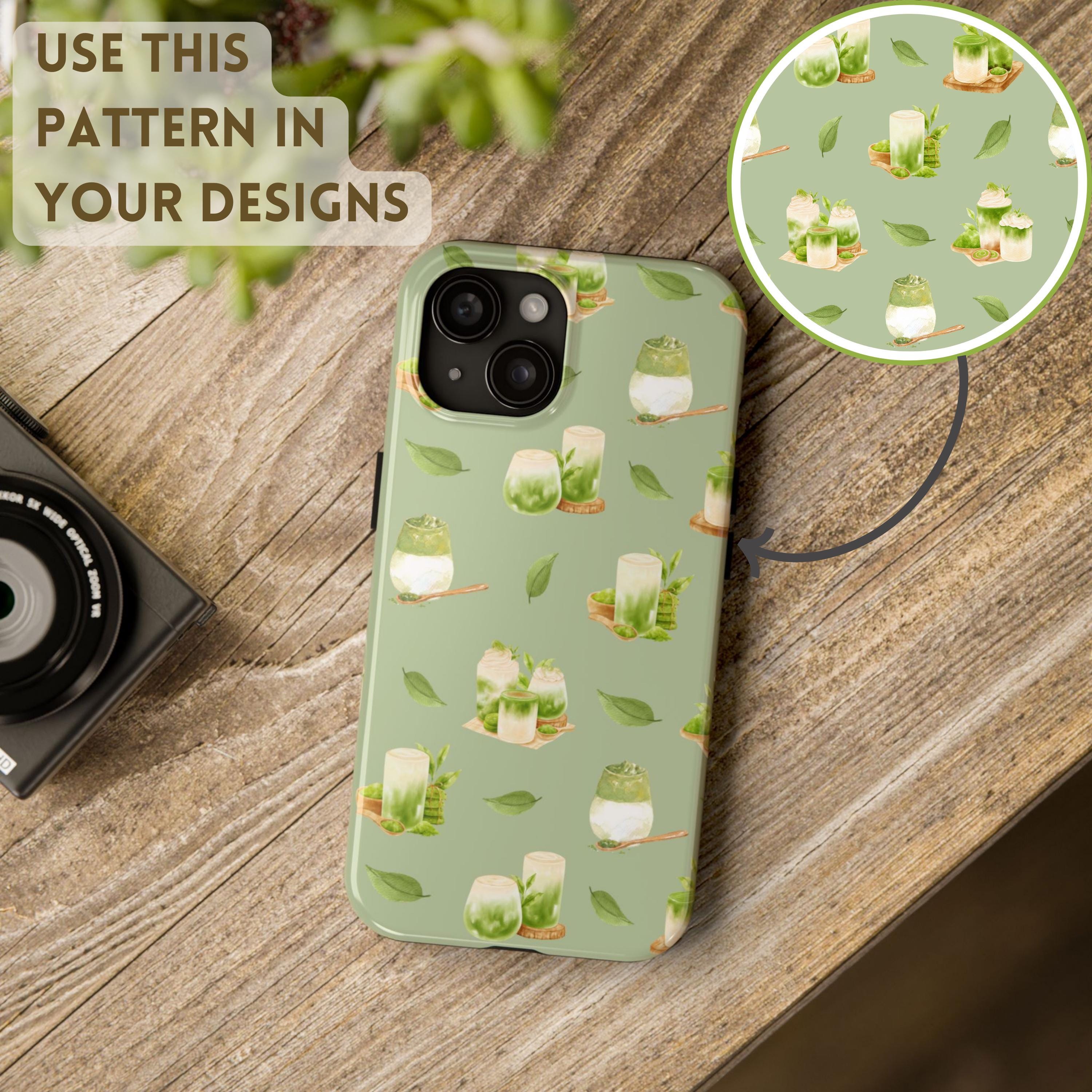 Matcha Tea Repeating Digital Pattern Matcha Themed Cozy Home Decor ...