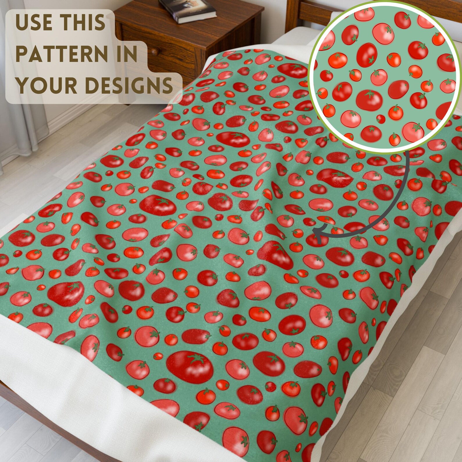 Red Tomato Repeating Pattern for Kitchen Decor Printable Tomato ...