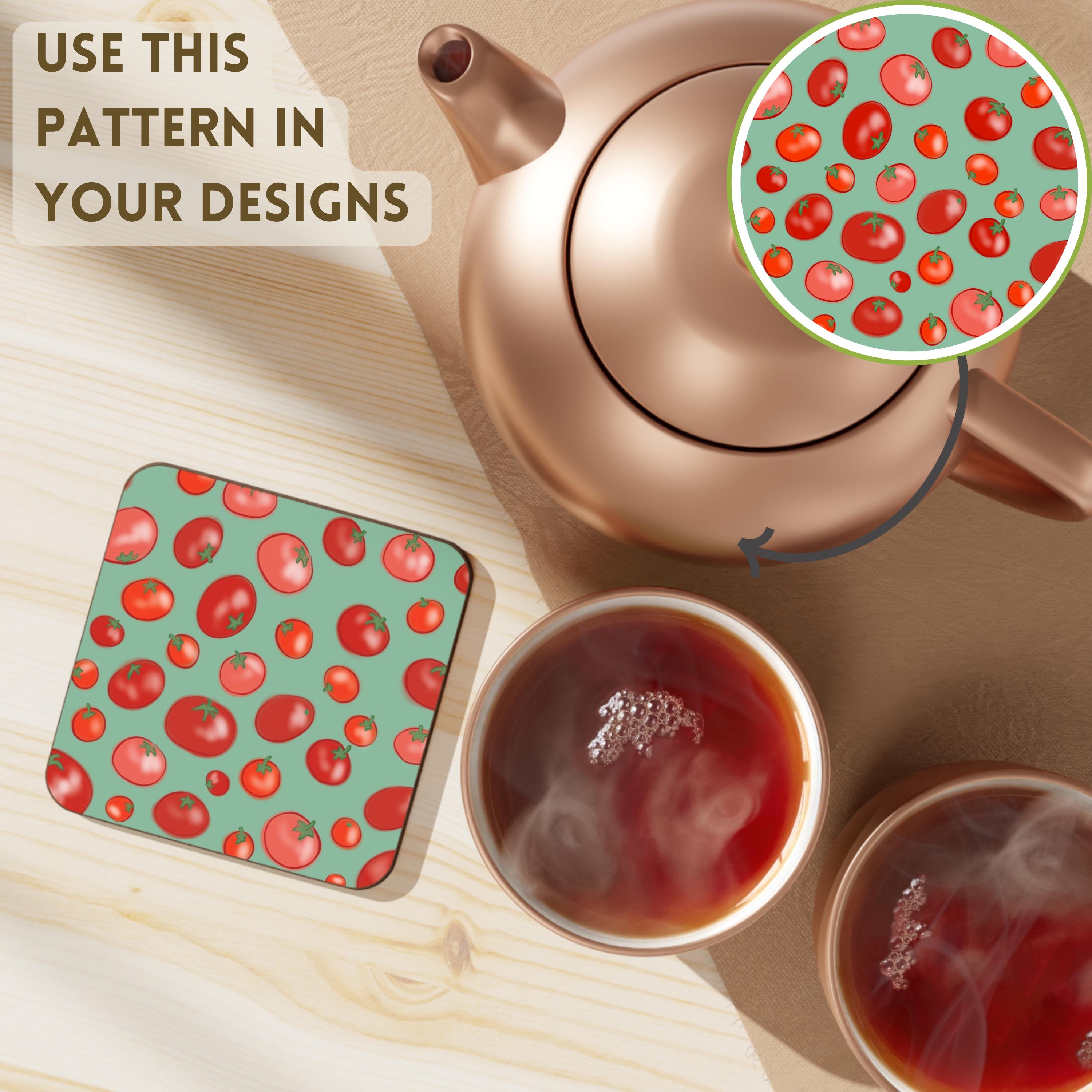 Red Tomato Repeating Pattern for Kitchen Decor Printable Tomato ...