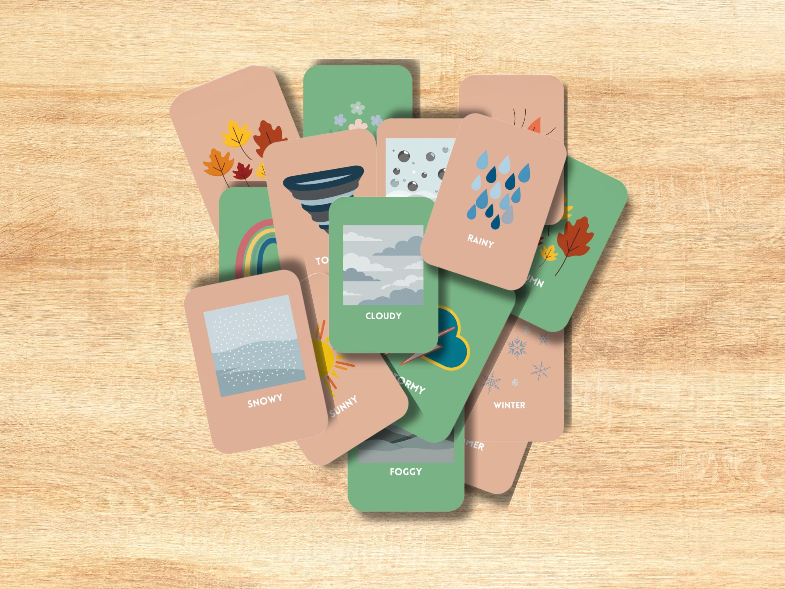 Weather Season Flash Cards Printable A4 PDF, Educational Resource for ...