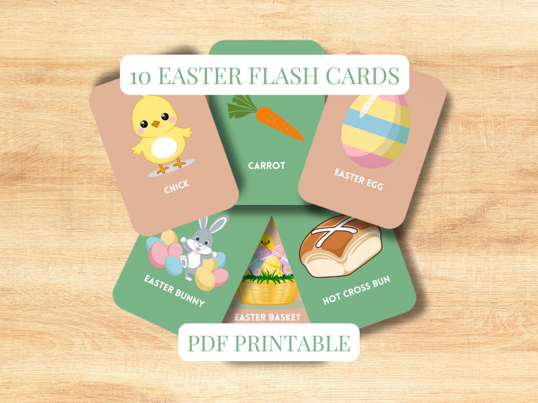 Easter Flash Cards Printable Set of 10 Fun Learning Resource Kids ...