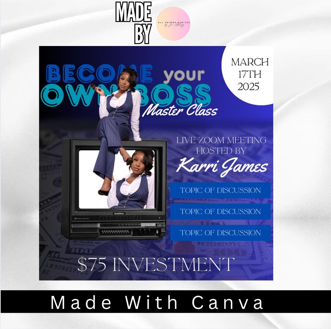 Business Class Mentor Flyer Canva Template Diy Girl Boss Networking ...