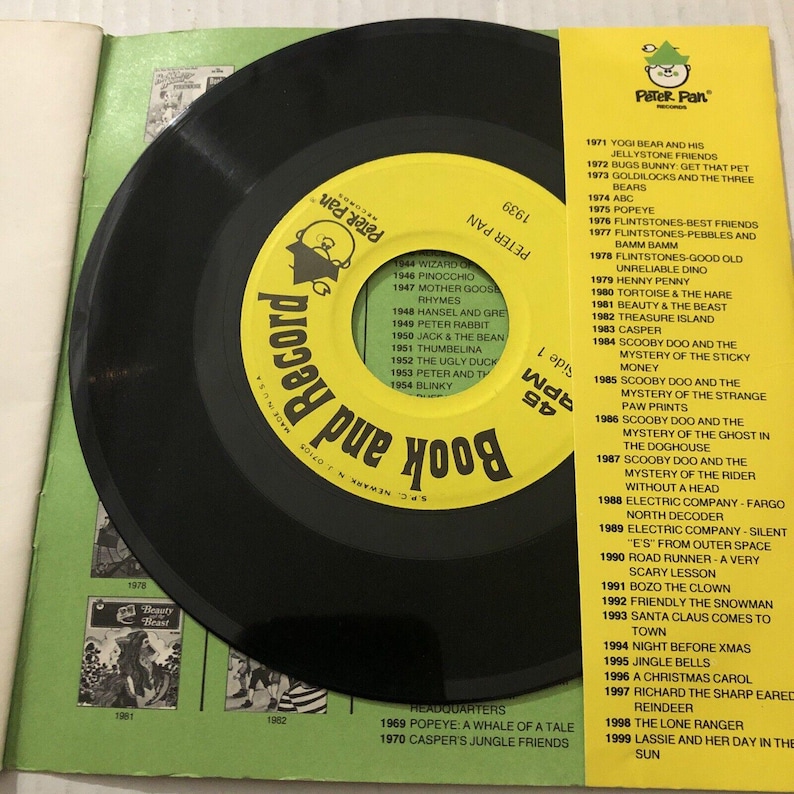 Peter Pan Record Read-along Book and 45 RPM Record Set 1939 - Etsy