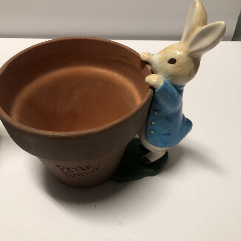 Vintage 2000 Beatrix Potter Peter Rabbit Planter Set of 2 - Etsy