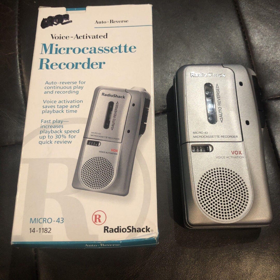 Vintage Radio Shack Microcassette Recorder Micro - 43 - 14 - 1182 EUC - Etsy