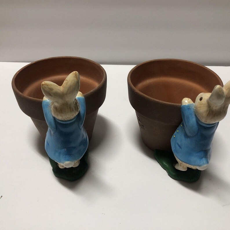 Vintage 2000 Beatrix Potter Peter Rabbit Planter Set of 2 - Etsy