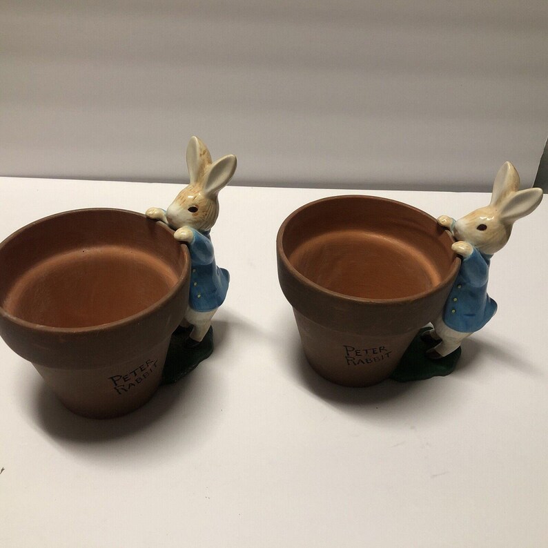 Vintage 2000 Beatrix Potter Peter Rabbit Planter Set of 2 - Etsy