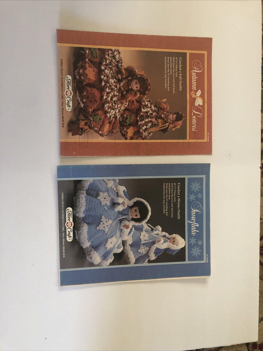 1989 Vintage Fibre Craft Crochet Pattern Books Snowflake & Autumn ...