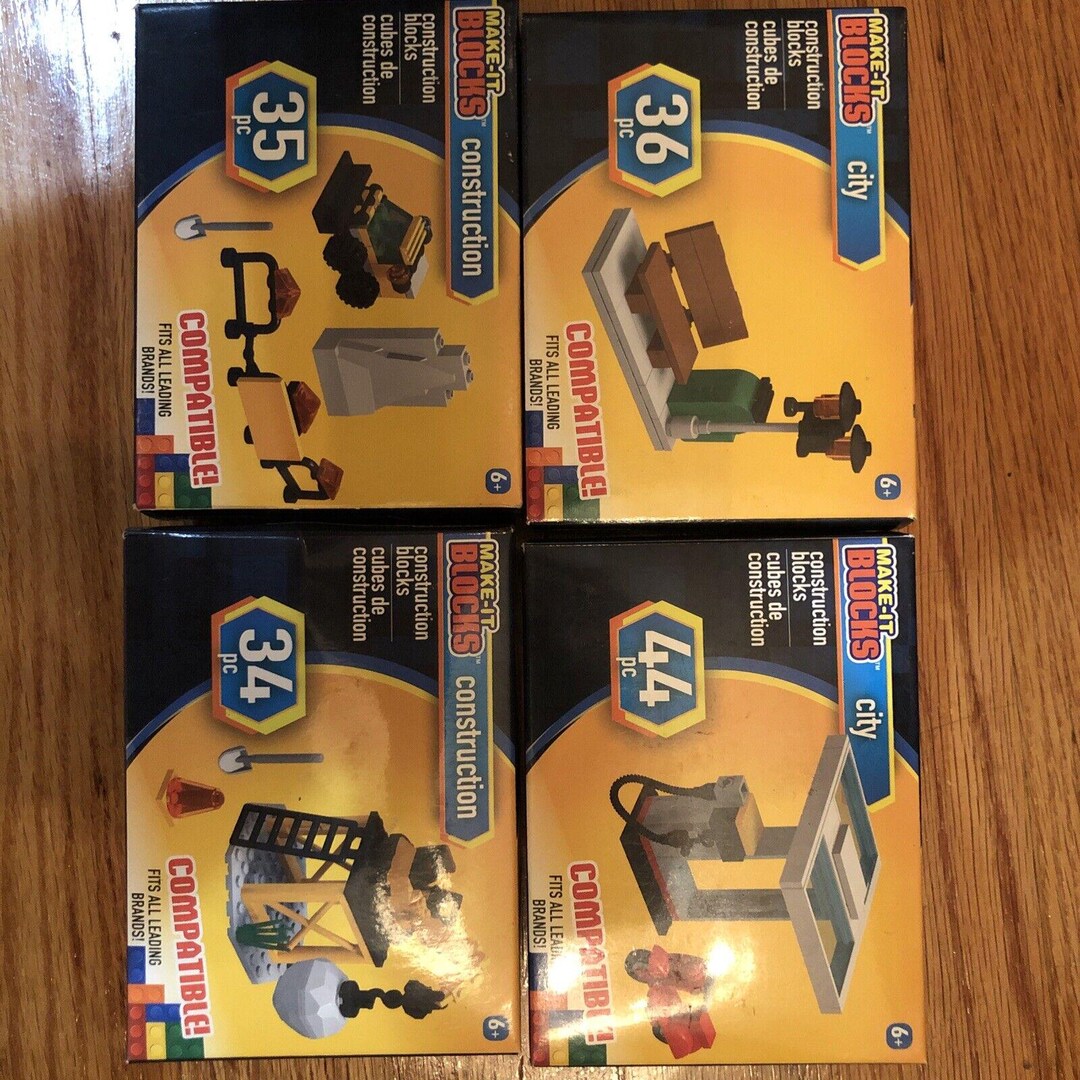 Make-it Blocks City, Construction &gas Mini Figures Lot of 4 - New in ...