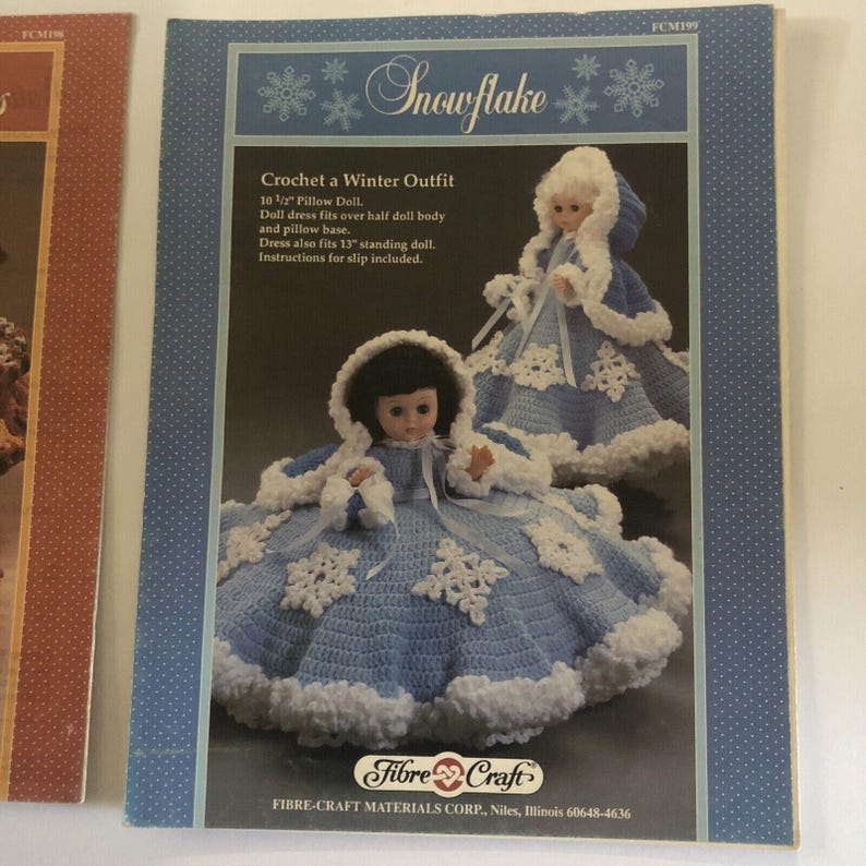 1989 Vintage Fibre Craft Crochet Pattern Books Snowflake & Autumn ...
