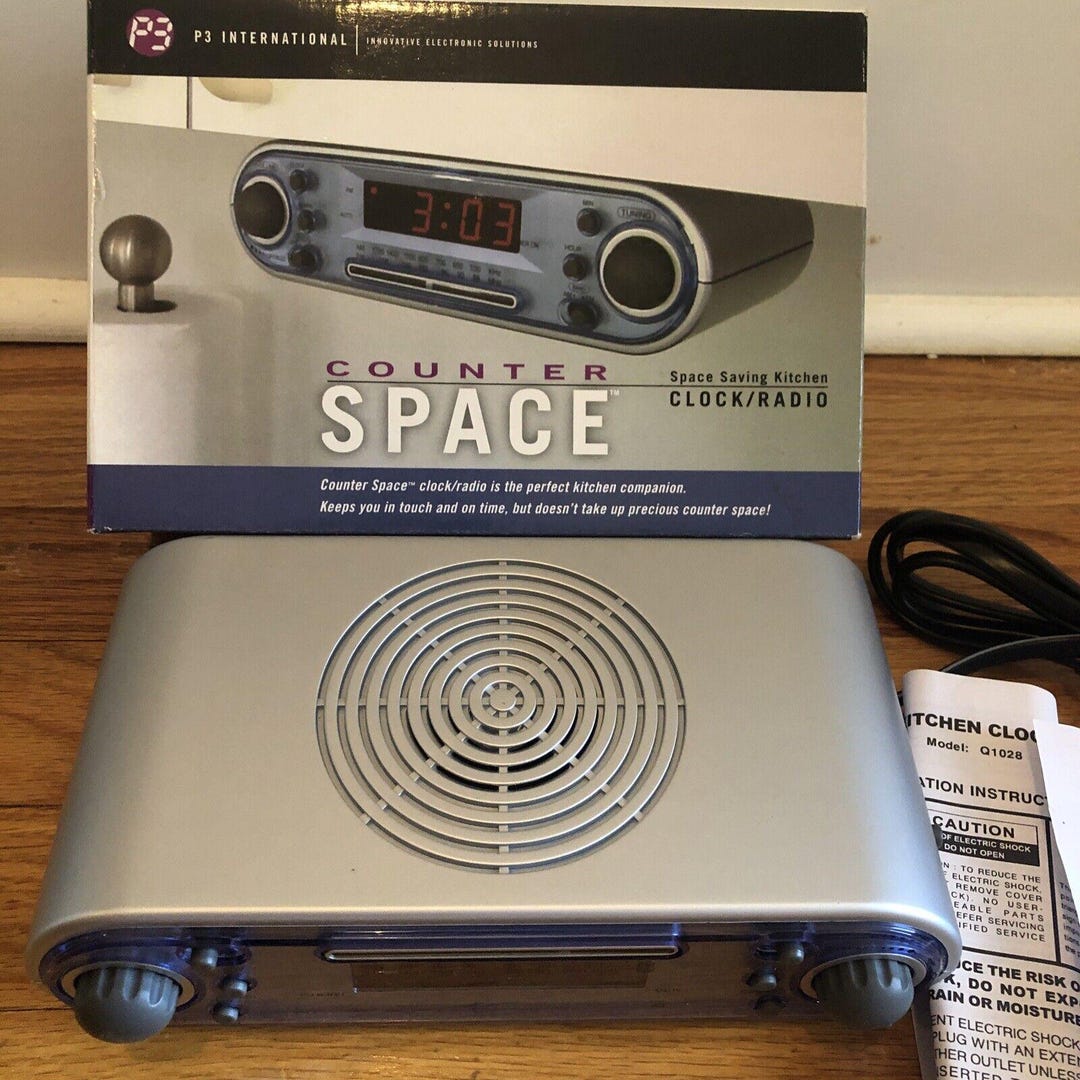 P3 International Counter Space- Space Saving Kitchen Clock/radio. - Etsy