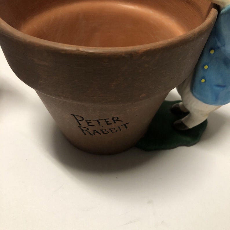 Vintage 2000 Beatrix Potter Peter Rabbit Planter Set of 2 - Etsy