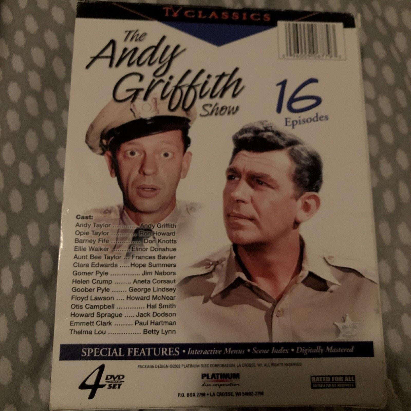 The Andy Griffith TV Classics DVD 4 Disc Set With 16 Episodes Plastic ...
