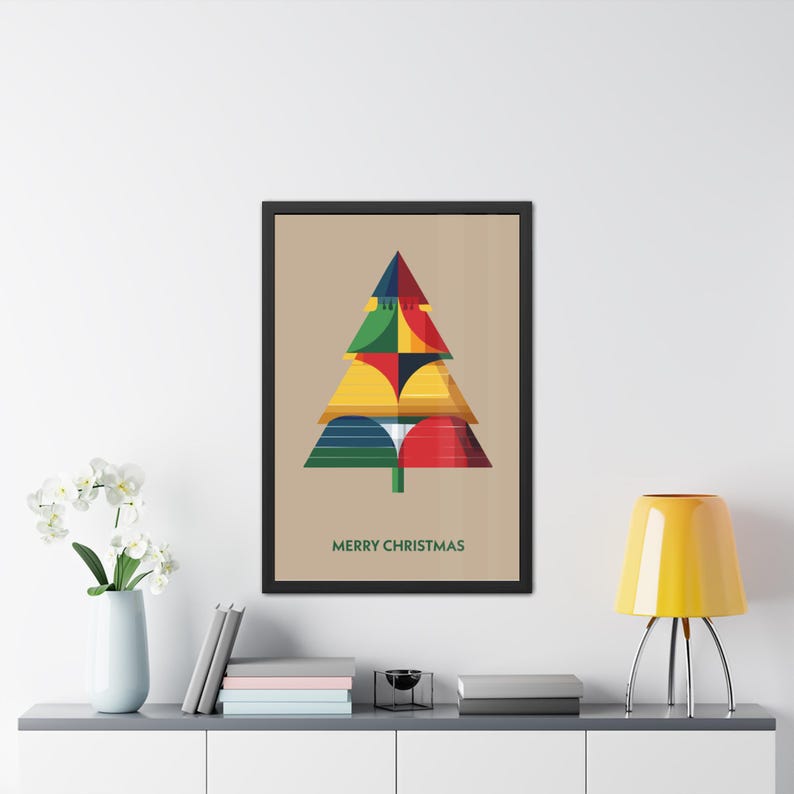Bauhaus Wall Art, Christmas Tree Shape, Framed Posters, Minimalist ...