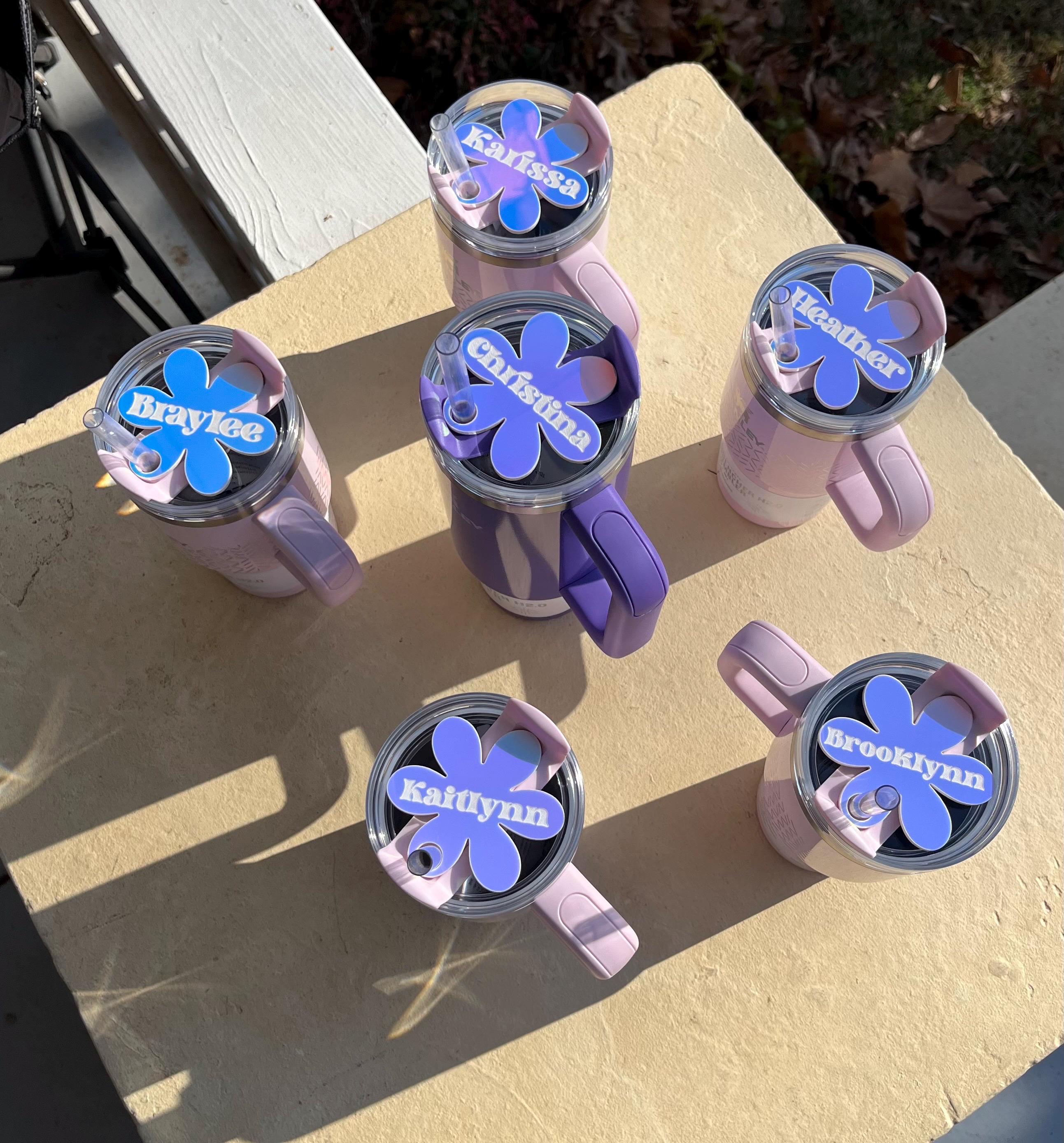 Iridescent Daisy Name Plate: Custom Color Changing Stanley Tumbler ...