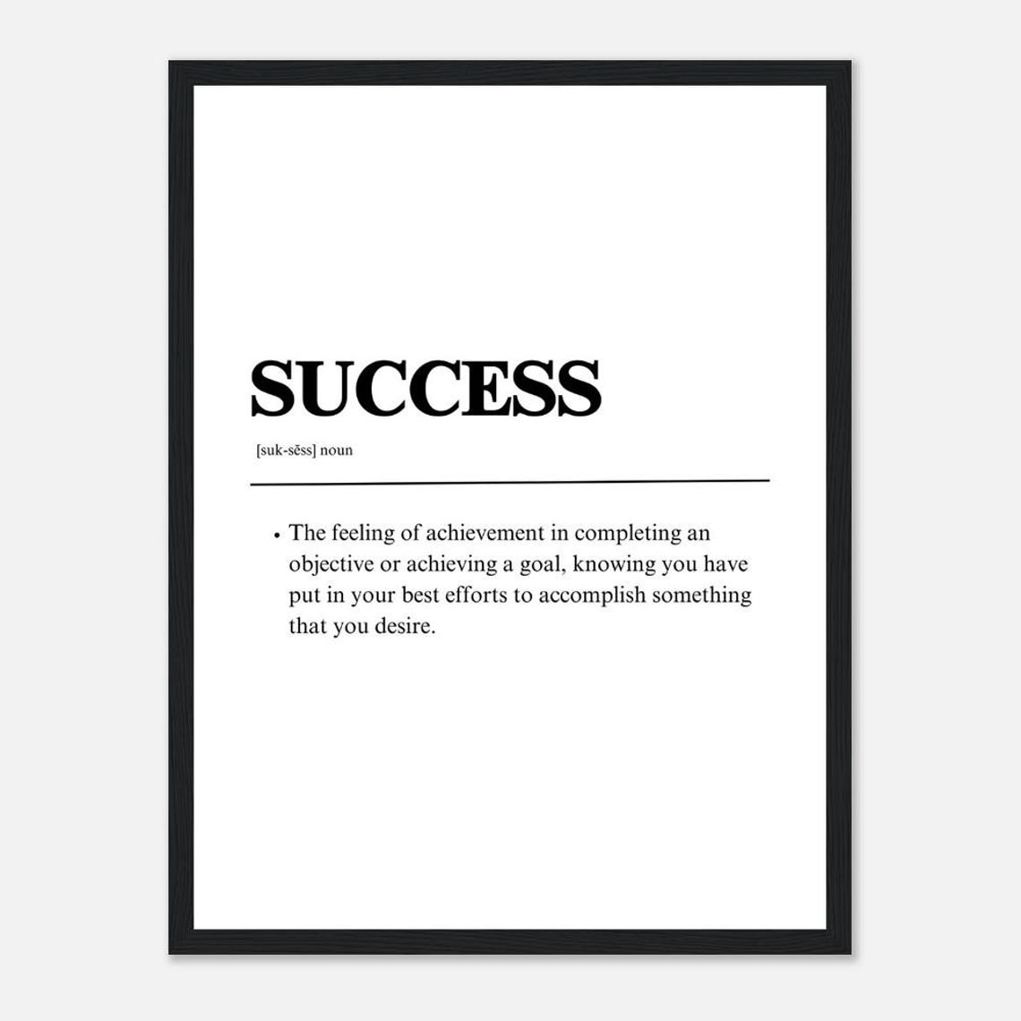 Large Framed 30x40cm Success Definition Success Framed Poster Success ...