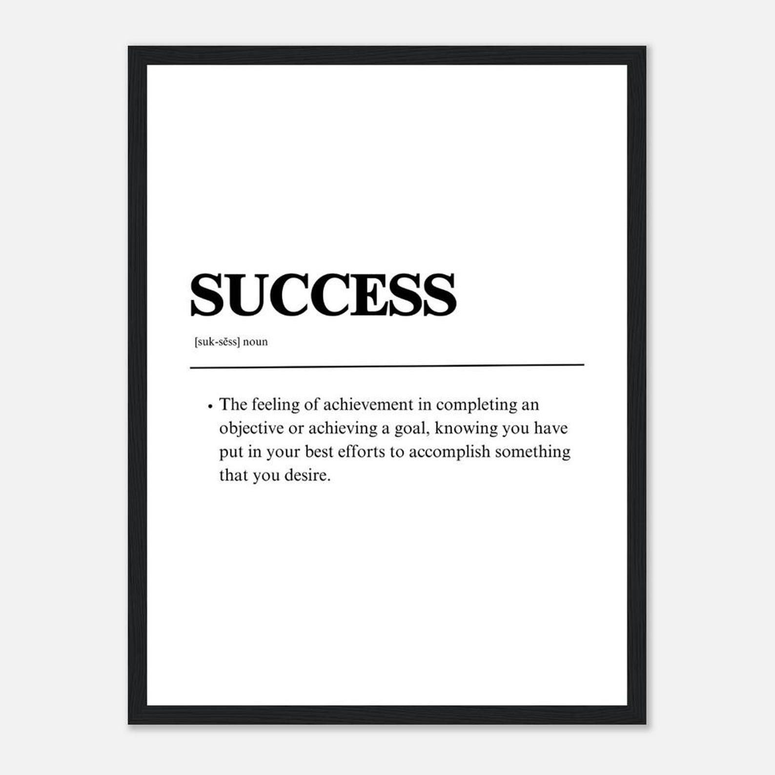 Large Framed 30x40cm Success Definition Success Framed Poster Success ...