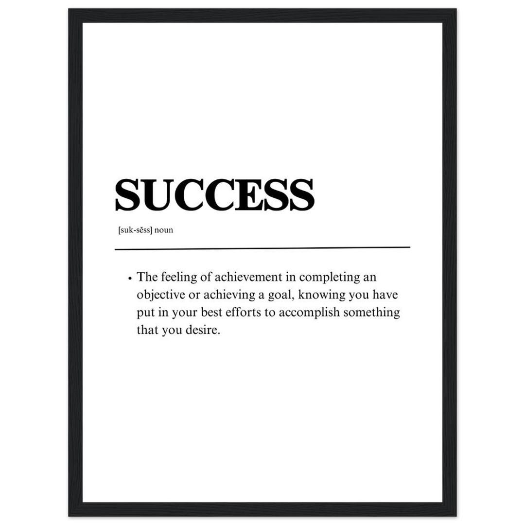 Large Framed 30x40cm Success Definition Success Framed Poster Success ...