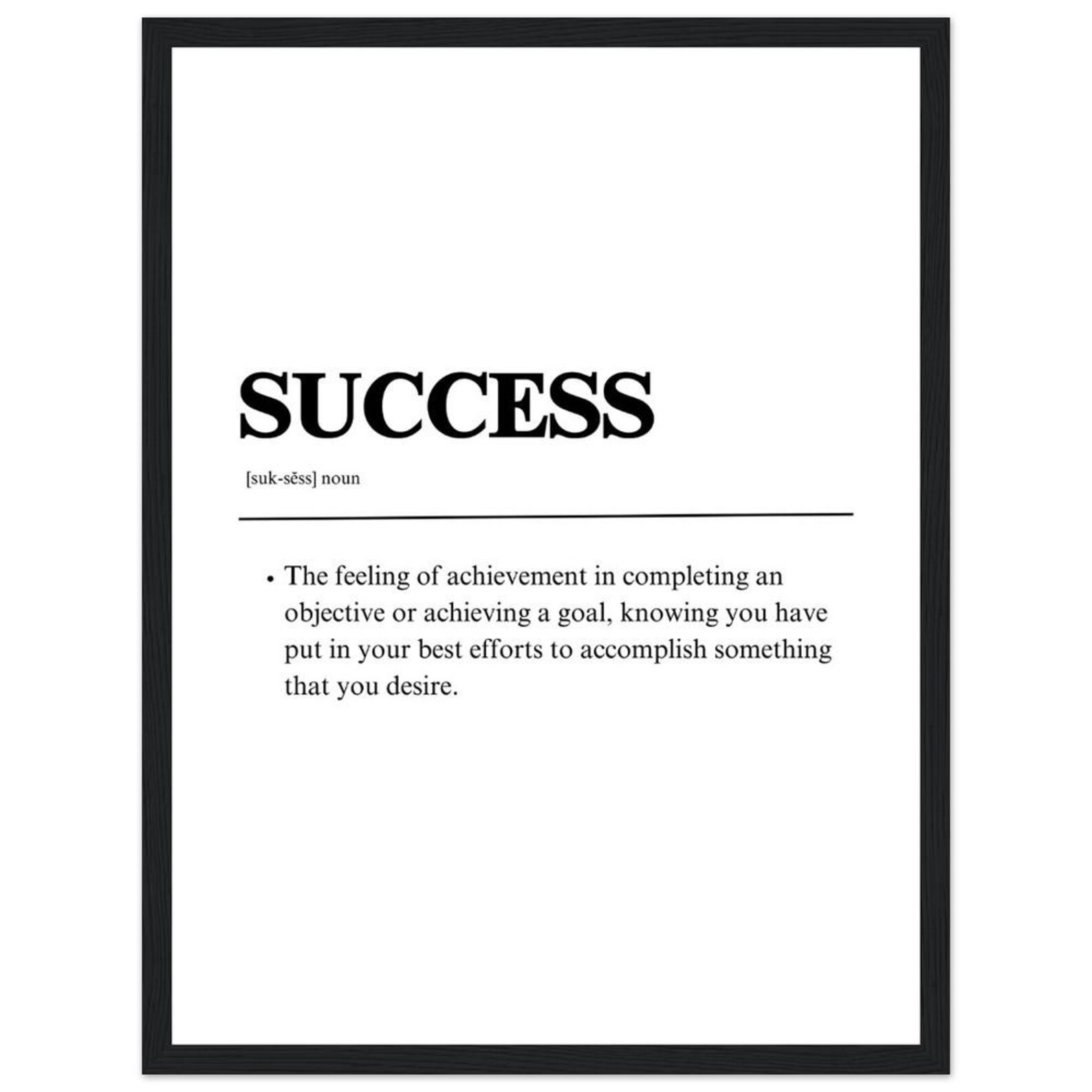 Large Framed 30x40cm Success Definition Success Framed Poster Success ...