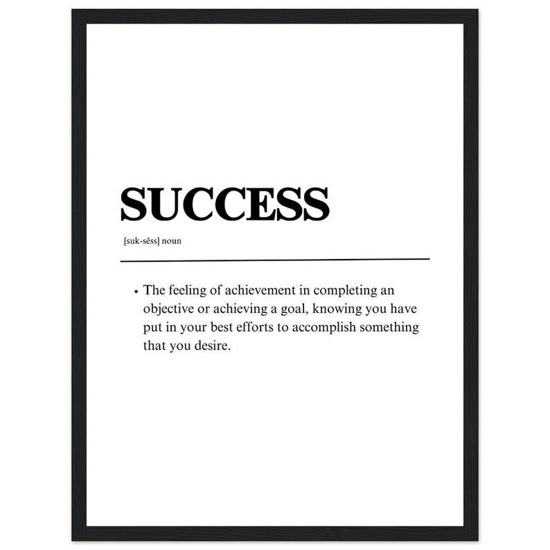 Large Framed 30x40cm Success Definition Success Framed Poster Success ...