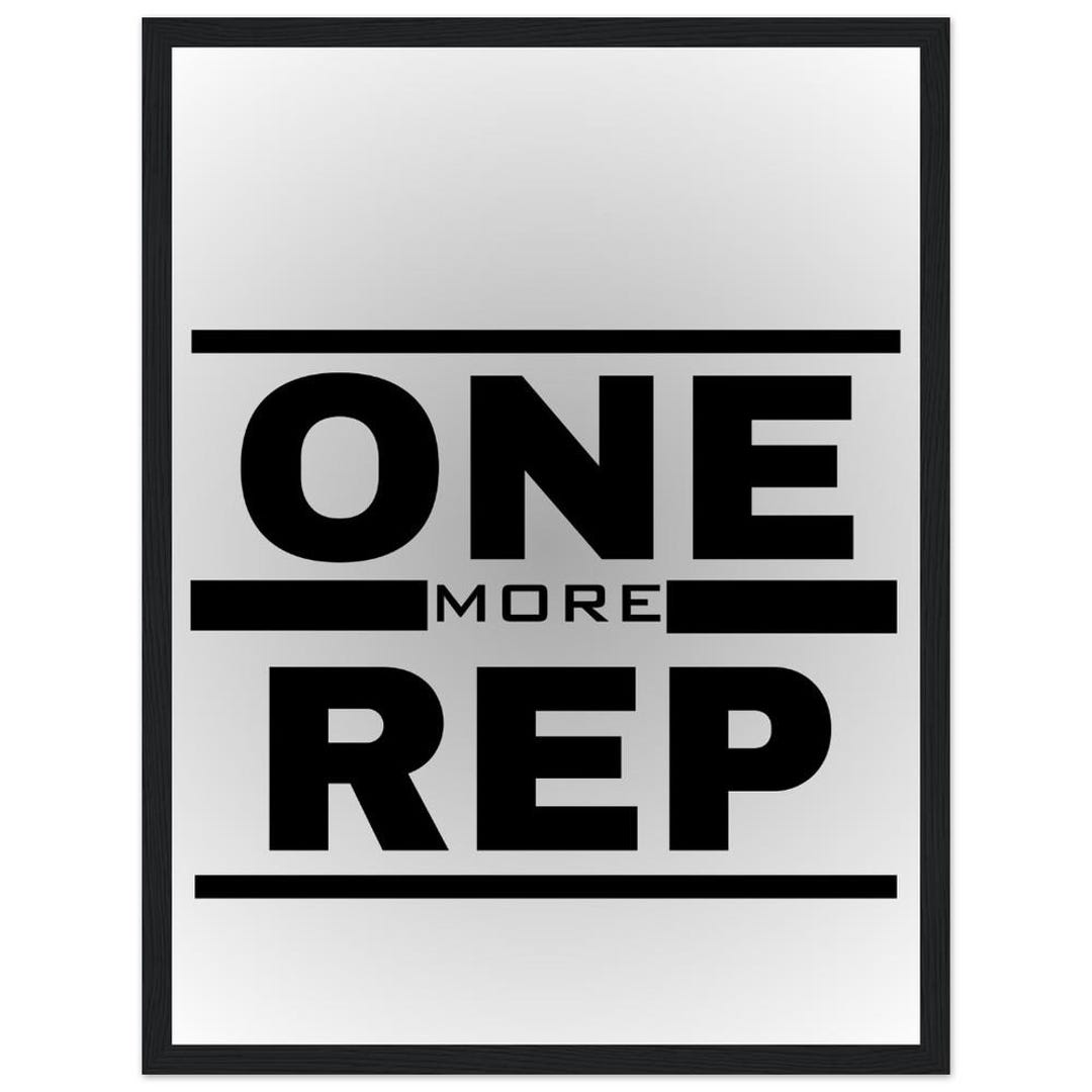 One More Rep Gym Motivational Wall Artwork Wooden Framed Poster 30x40 ...