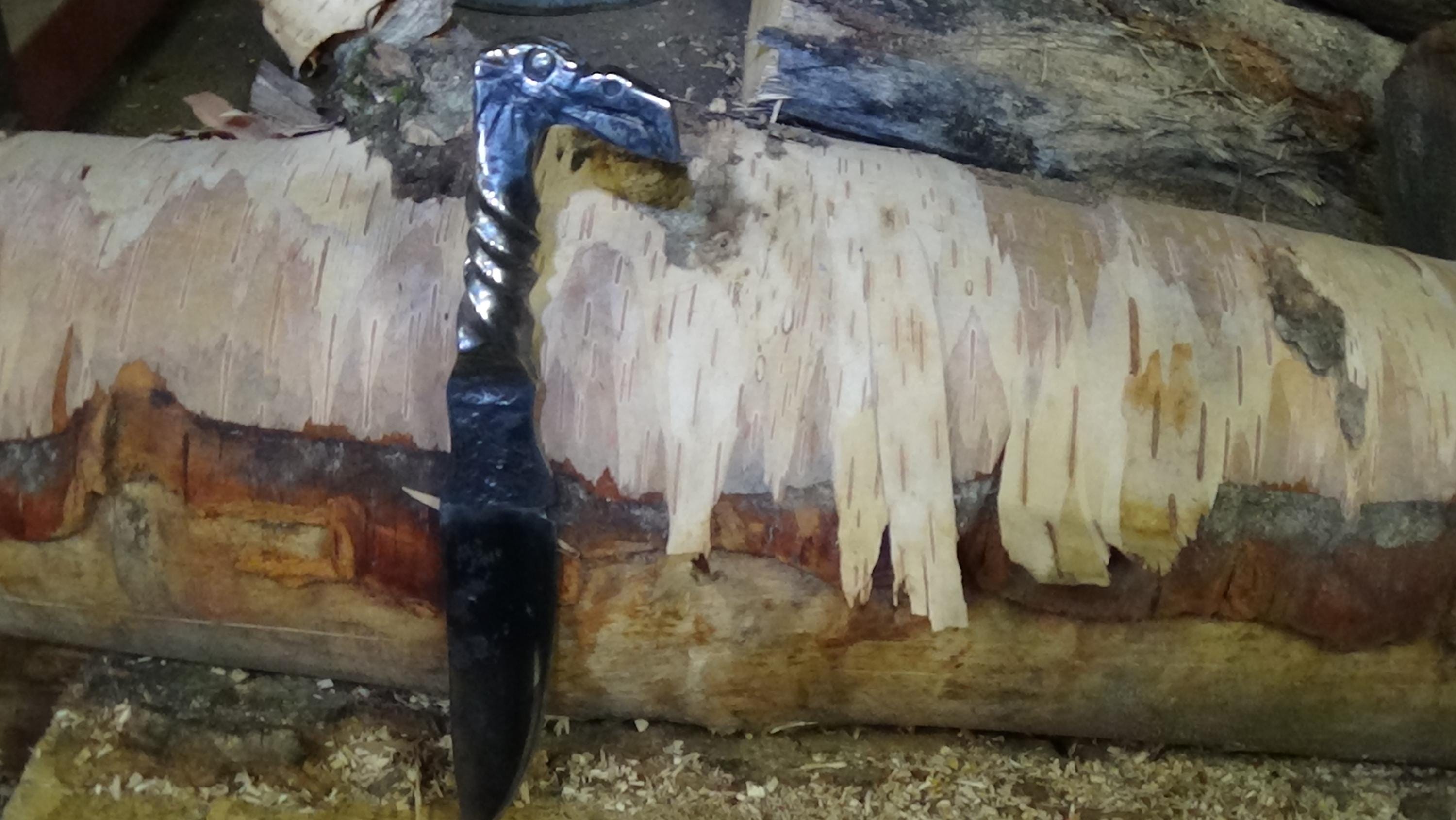 Raven Railroad Spike Knife With Raven Pommel, Hand Forged. - Etsy