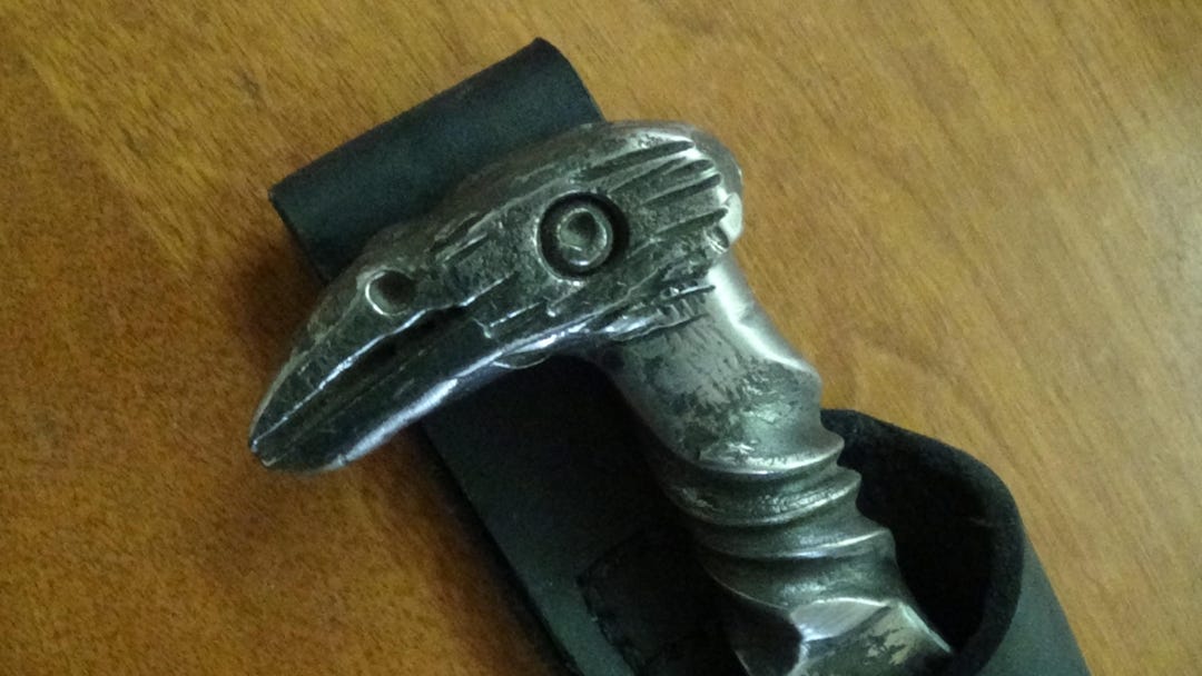 Hand Forged Raven Railroad Spike Knife. - Etsy