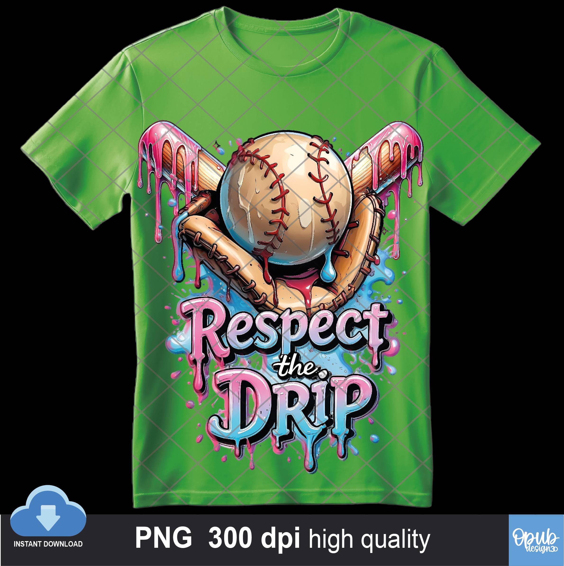 Baseball Ice Cream Drip PNG for Diy Teeshirt|ice Cream Sprinkle DTF ...