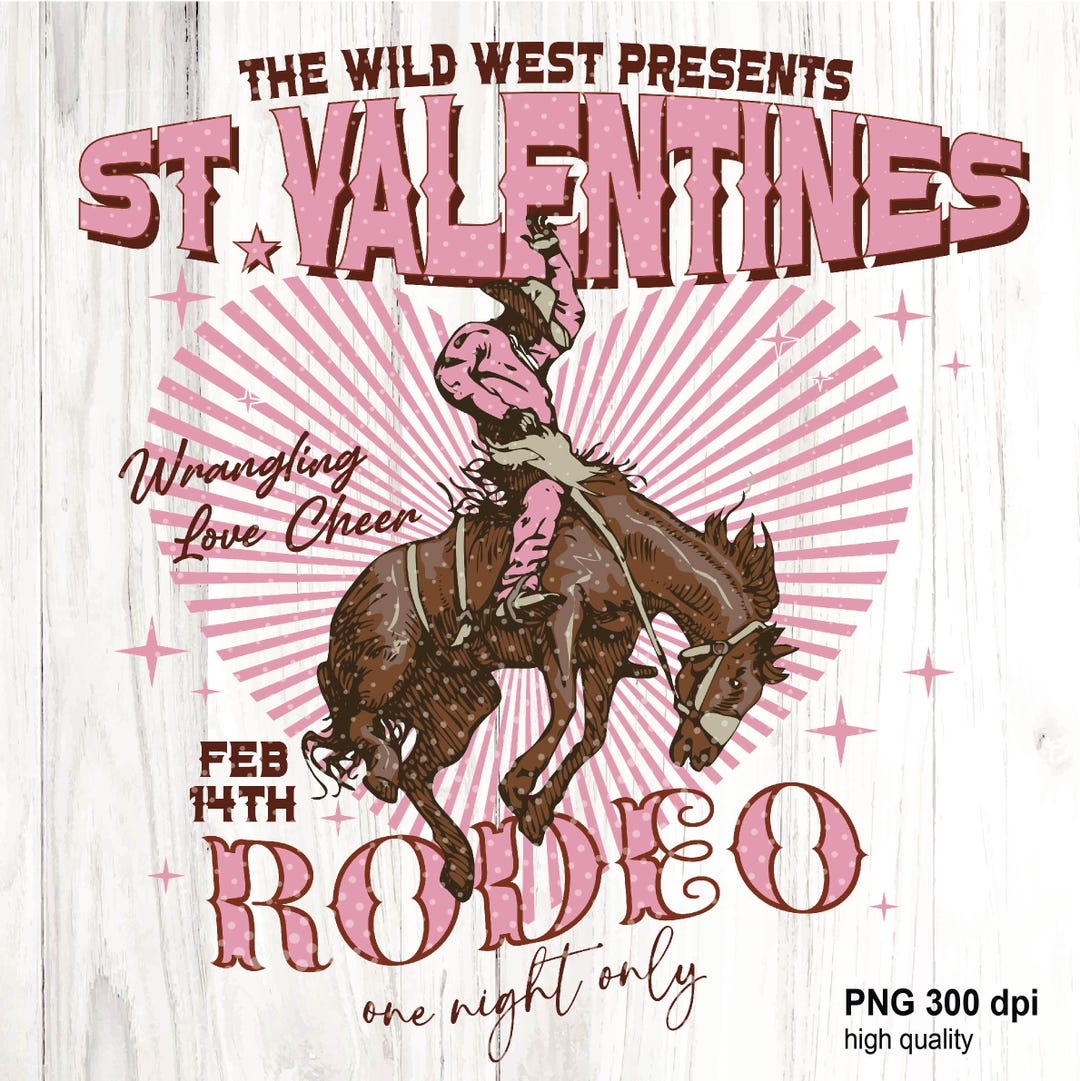 St.valentine's Wild West Rodeo PNG, Vintage Western Valentines Love Png ...