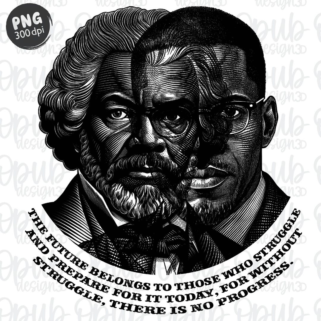 Malcolm X Frederick Douglass Png Black History Month Characters Sketch ...