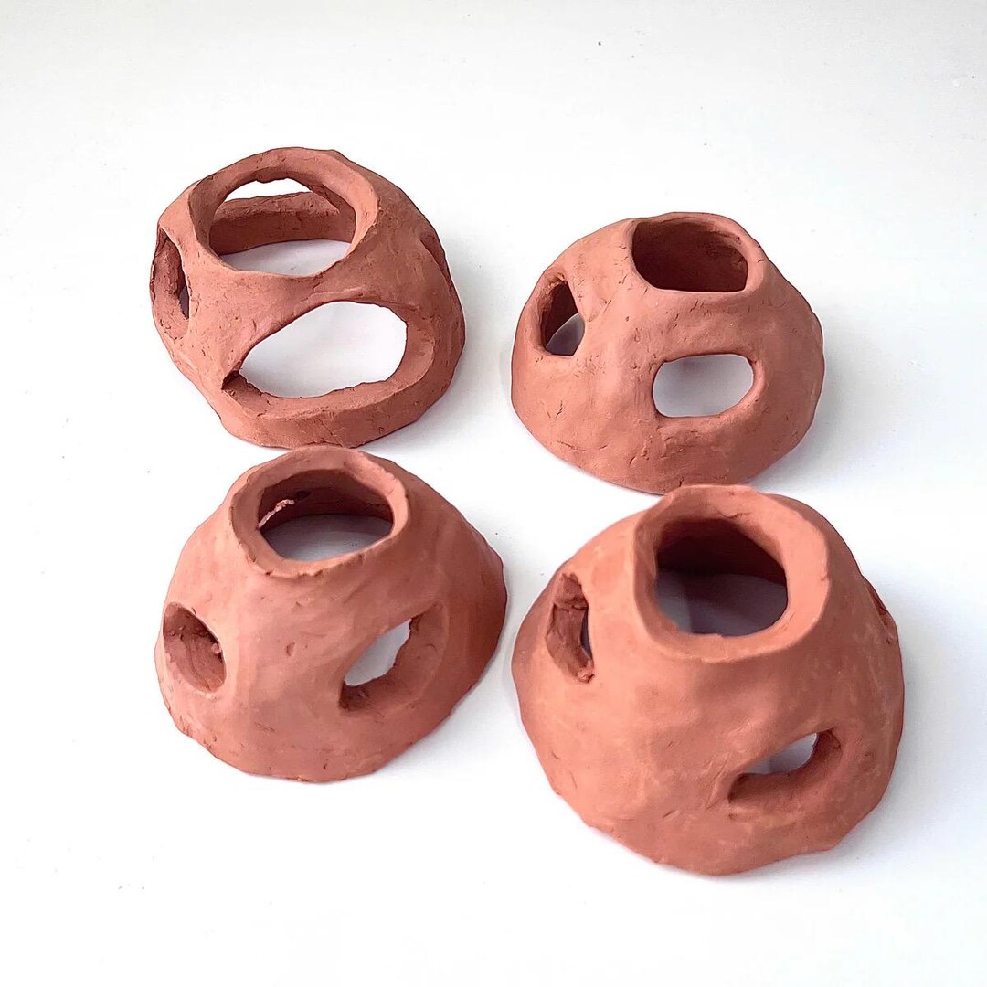 Unglazed Clay Shrimp Shelter: Aquarium Cave Dome Decor - Etsy